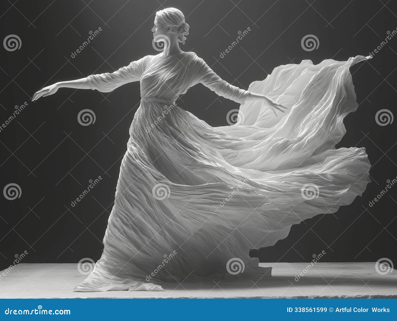 An AI-assisted Sculpture of a Dancer in Mid-pose, Capturing the ...