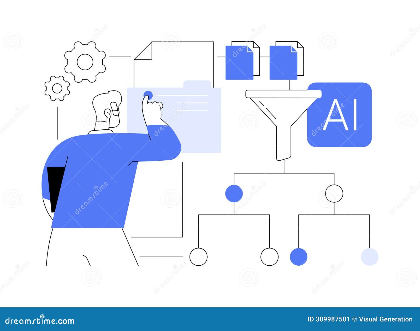 Ai Automated Data Preprocessing Abstract Concept Vector Illustration Stock Vector