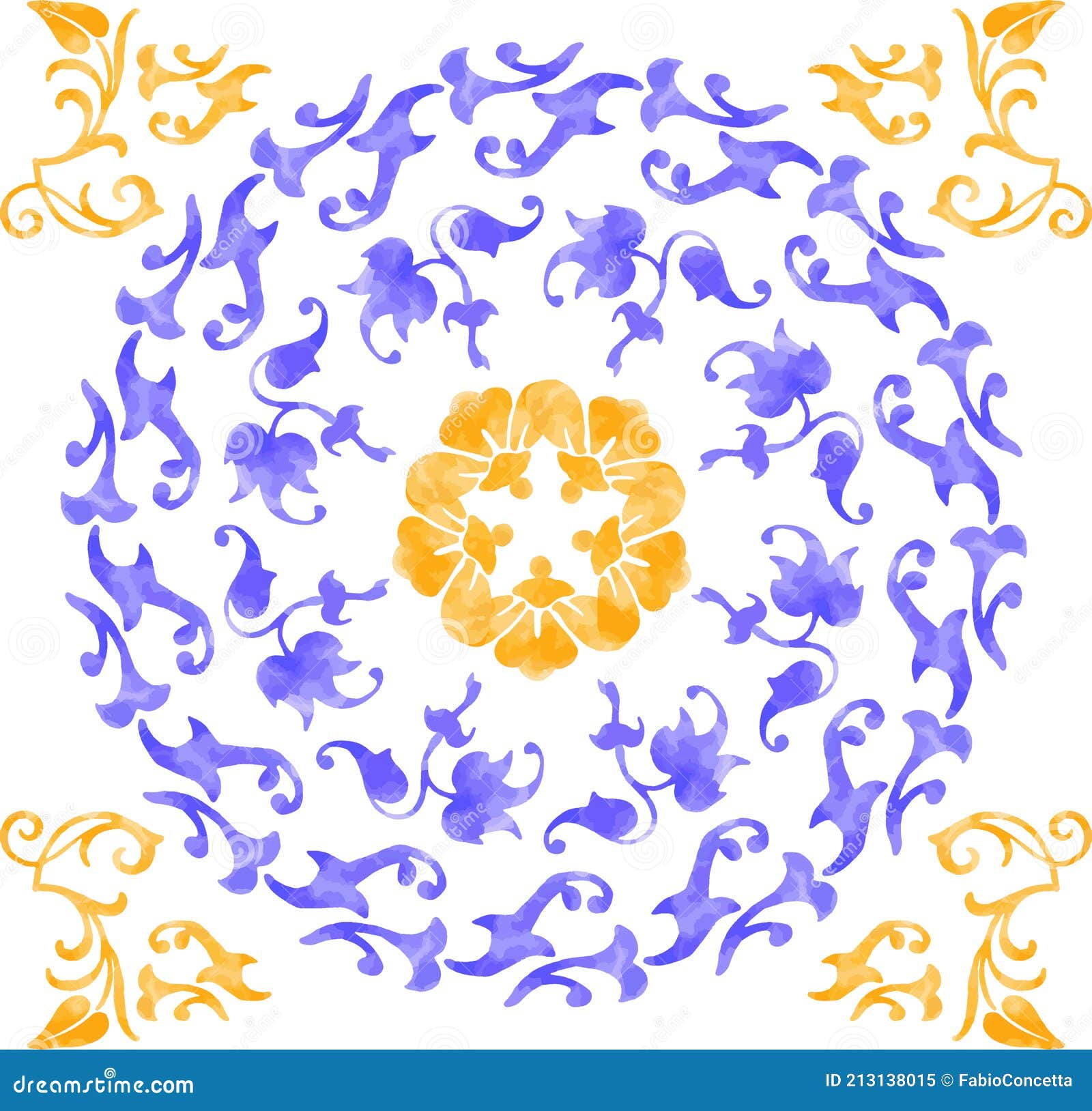 Circular Floral Fantasy Designs In Multi-colours Royalty-Free Stock ...