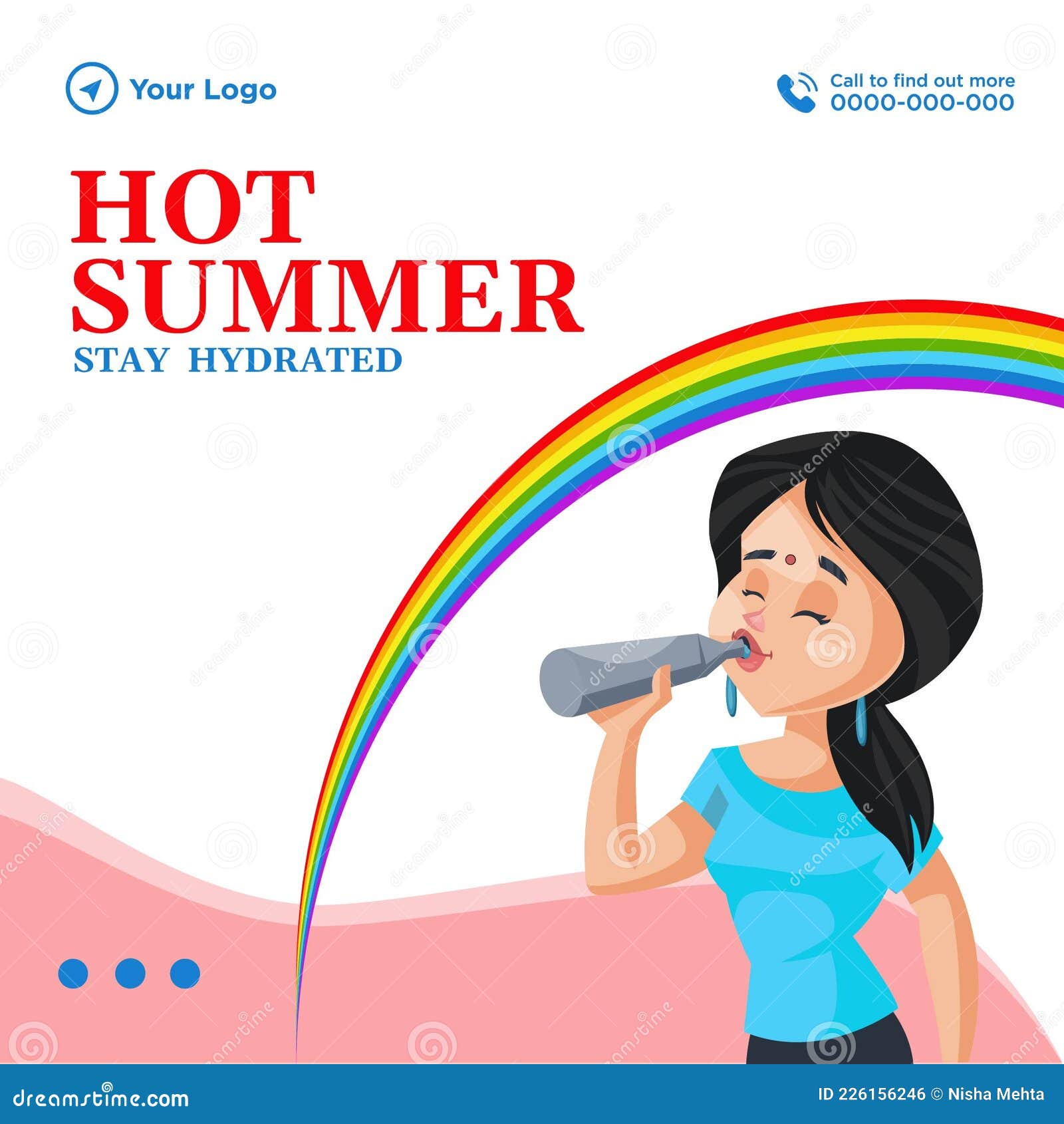 Hot Summer Stay Hydrated Banner Design Stock Vector - Illustration of ...