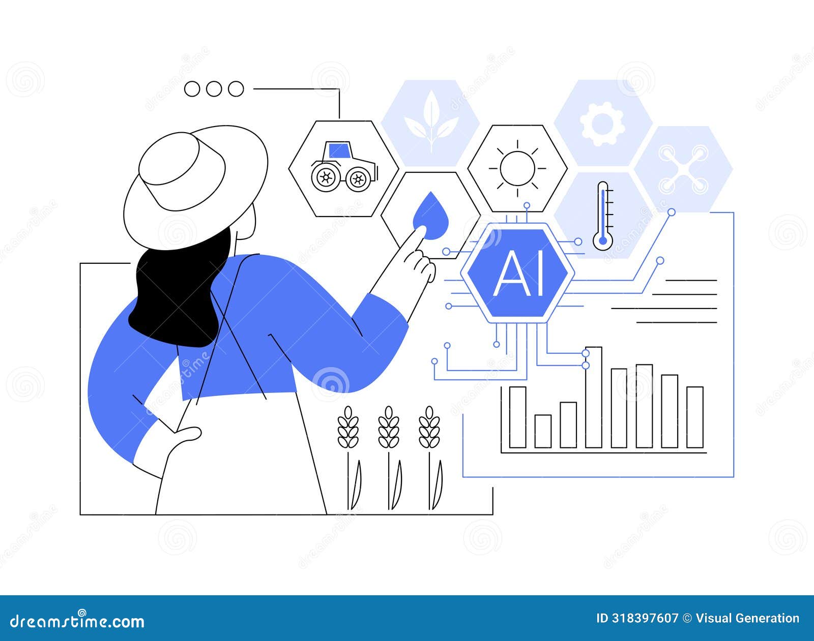 AI-Backed Agri-Tech Development Abstract Concept Vector Illustration ...