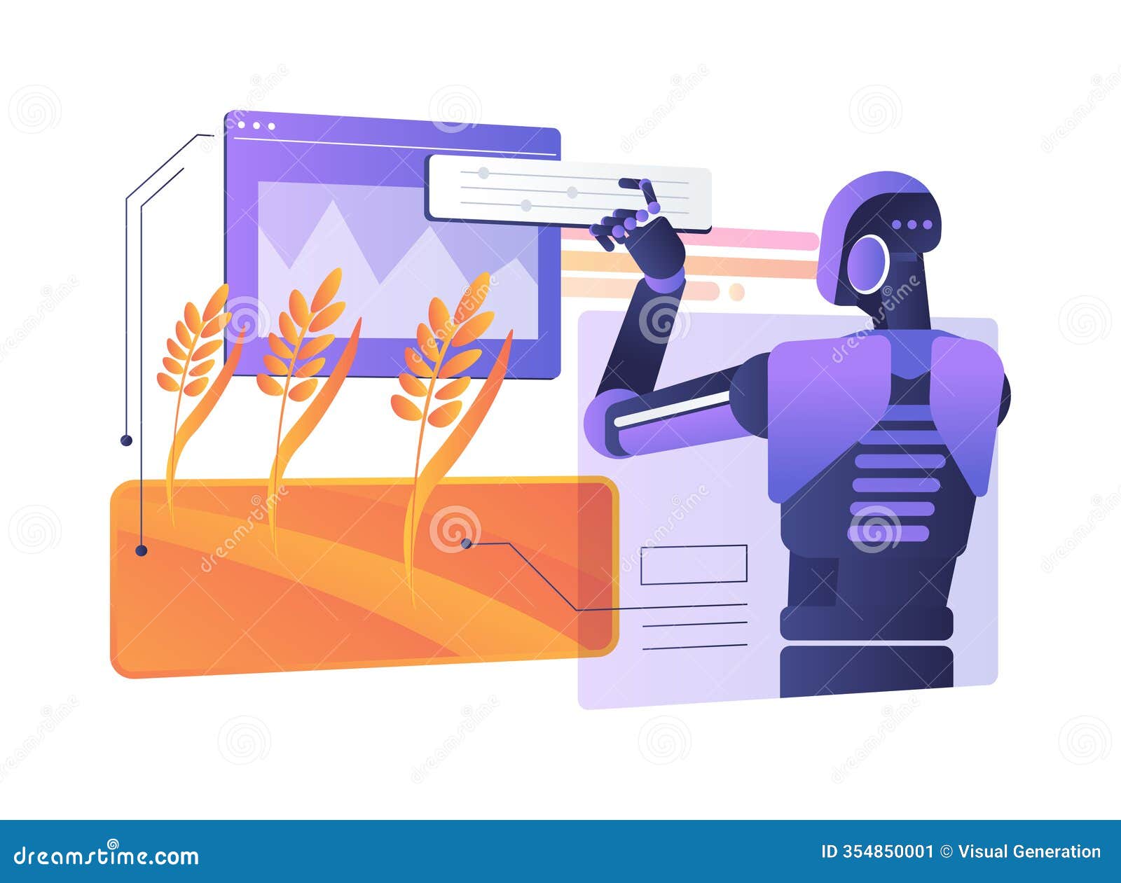 AI-Backed Agri-Tech Development Abstract Concept Vector Illustration ...
