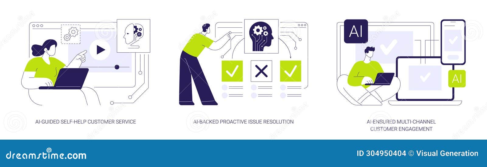 AI-Backed Customer Service Abstract Concept Vector Illustrations. Stock ...