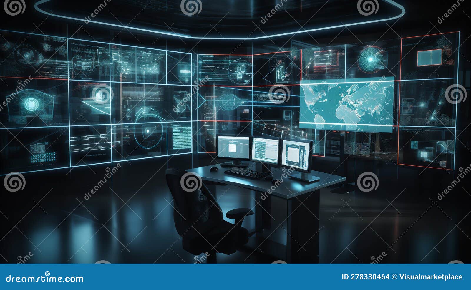 Ai Based Cybersecurity Threat Detection Stock Illustration