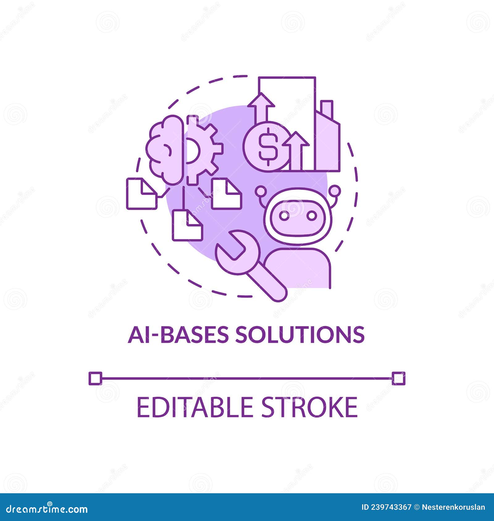 AI Bases Solutions Purple Concept Icon Stock Vector - Illustration of ...