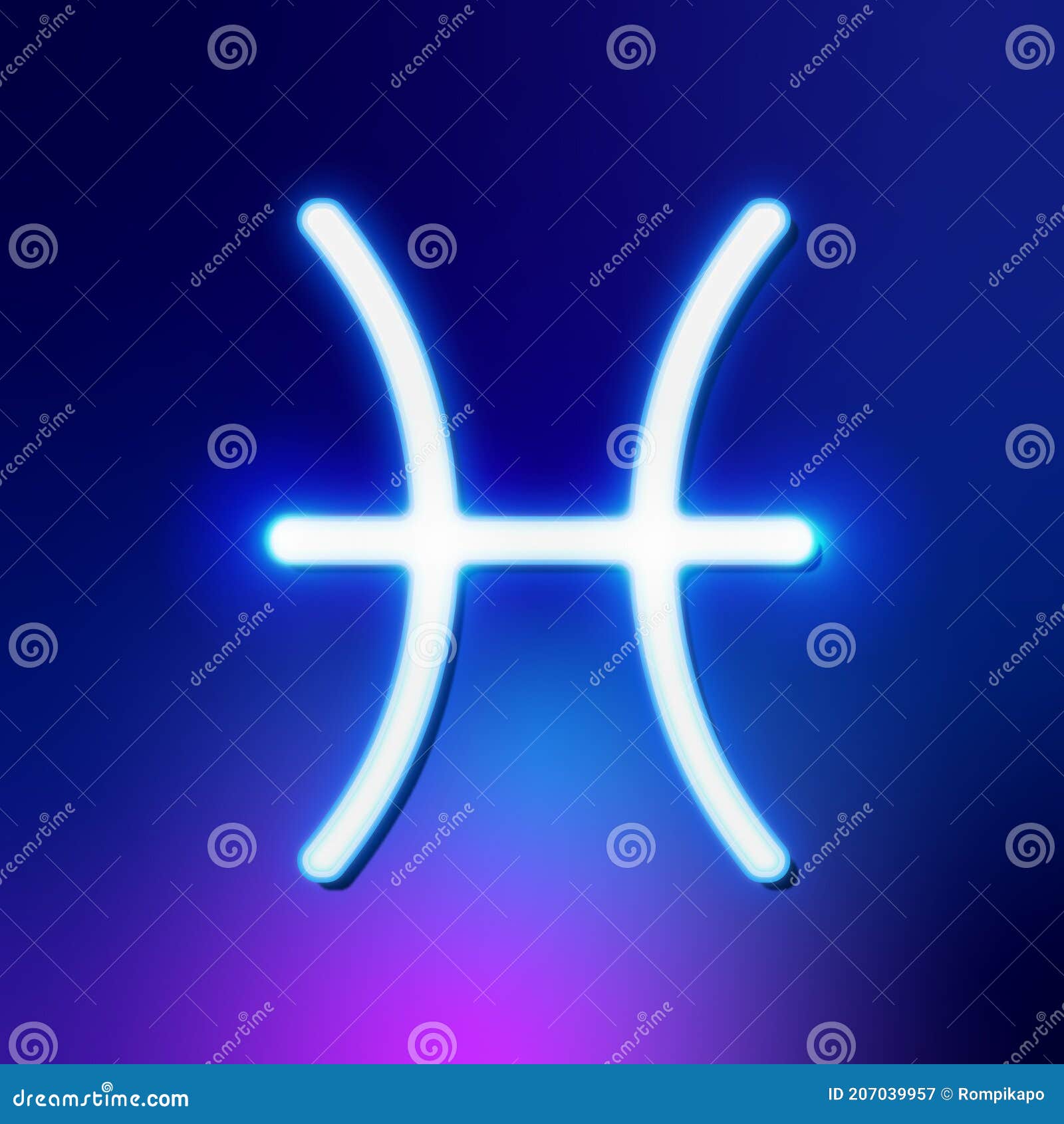Pisces Neon Astrological Horoscope Zodiac Vector Symbol Icon Stock ...