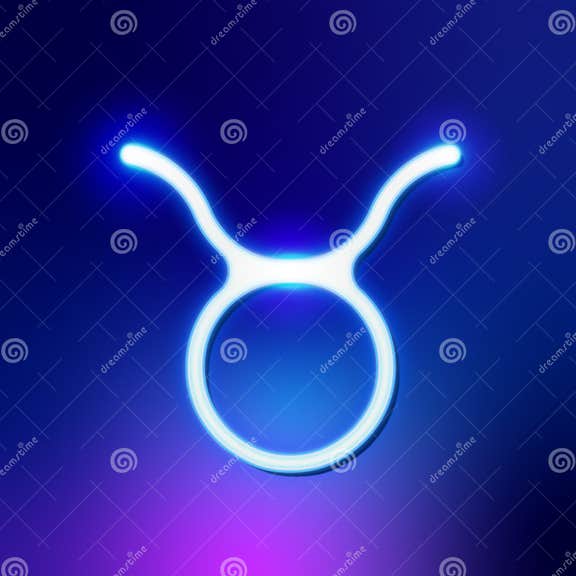 Taurus Neon Astrological Horoscope Zodiac Symbol Sign Vector Icon Stock ...