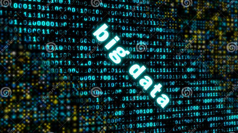 Ai Big Data Digital Illustration on Blue Bright Code Background Stock ...