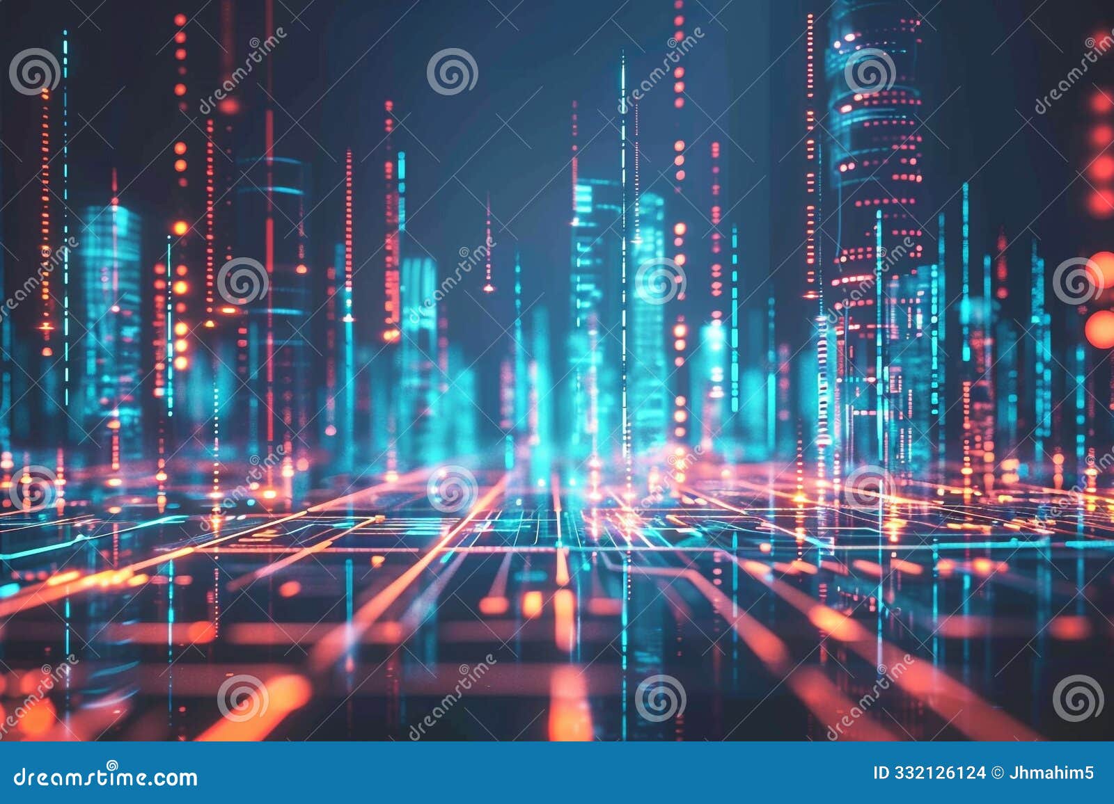 AI and Big Data Integration Captured in an Abstract Tech Landscape ...