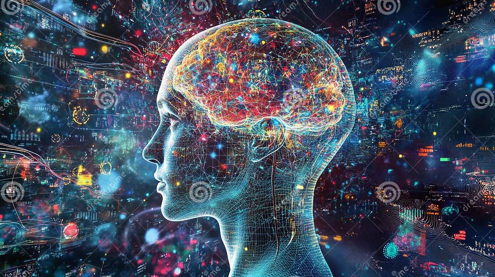 AI and Big Data Integration Visualized through a Complex Digital Brain ...