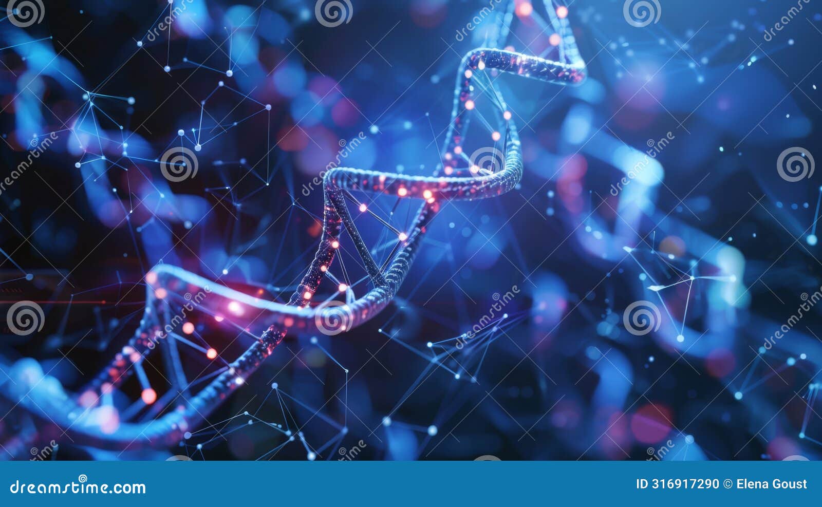 AI and Biotech Synthesis stock illustration. Illustration of genetics ...
