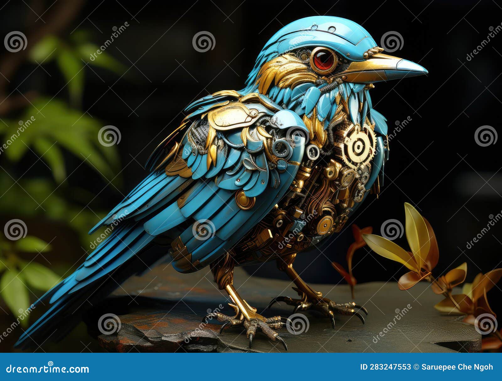Ai Bird Cyborg in the Style of Baroque Sci-fi Stock Illustration ...