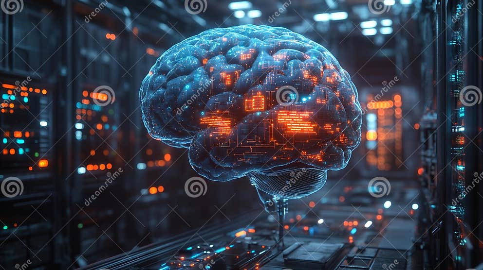 AI Brain in a Data Center Generative AI Stock Illustration ... AI Brain in a Data Center Generative AI Stock Illustration ...