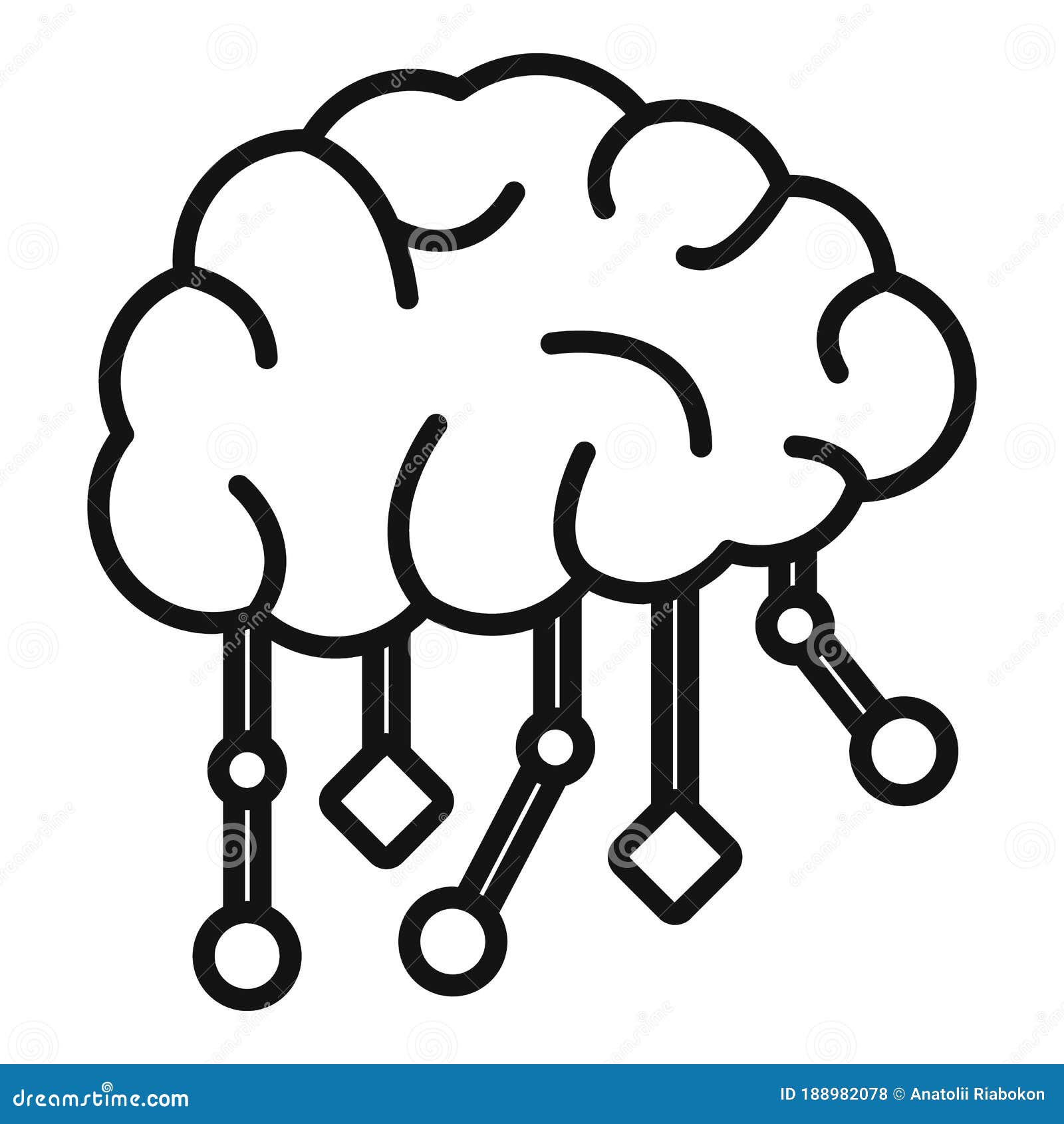 Ai Brain Icon, Outline Style Stock Vector - Illustration of isolated ...
