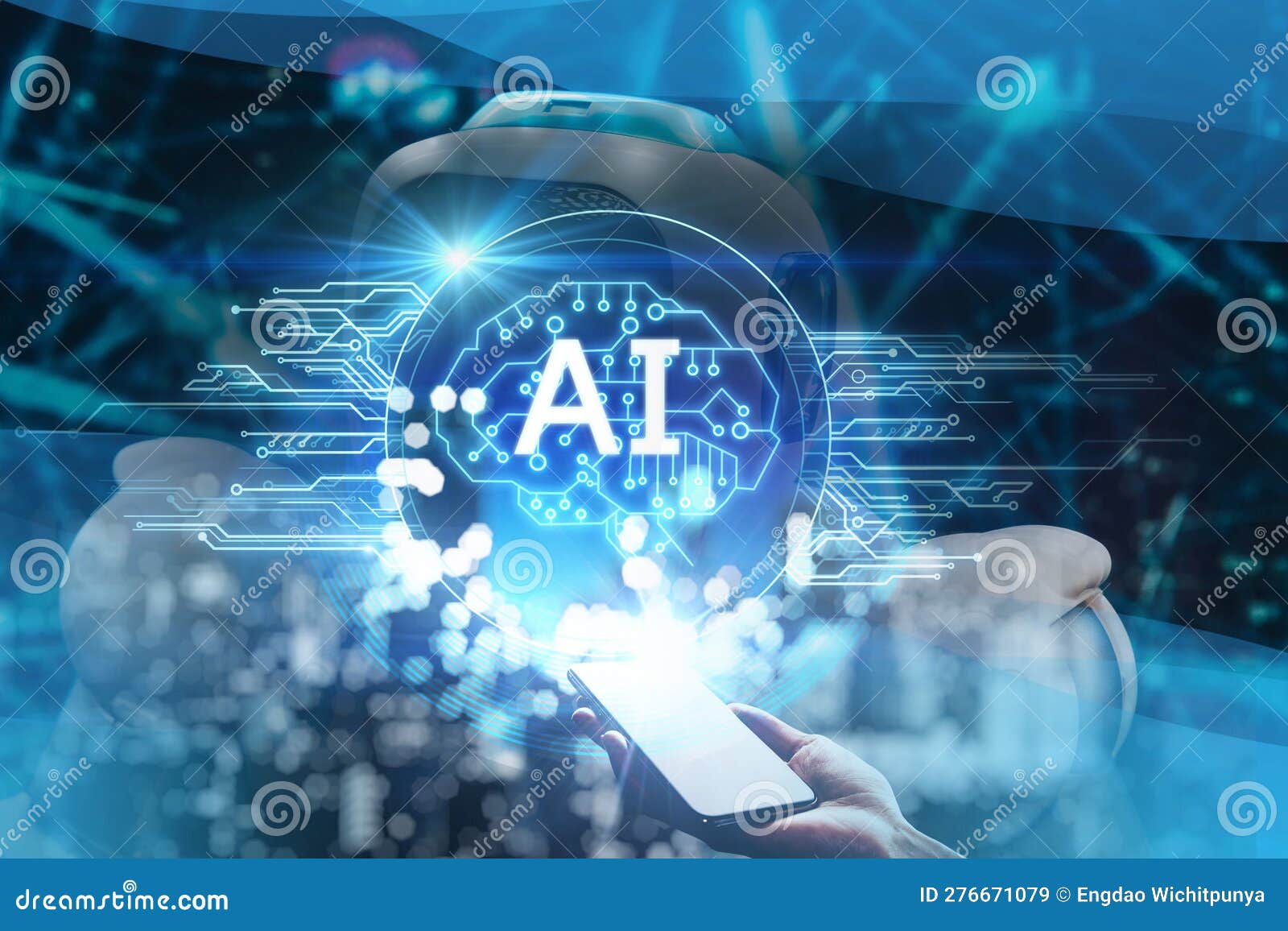 AI Brain Intelligent Ai Technology Digital Graphic Design Electronics ...