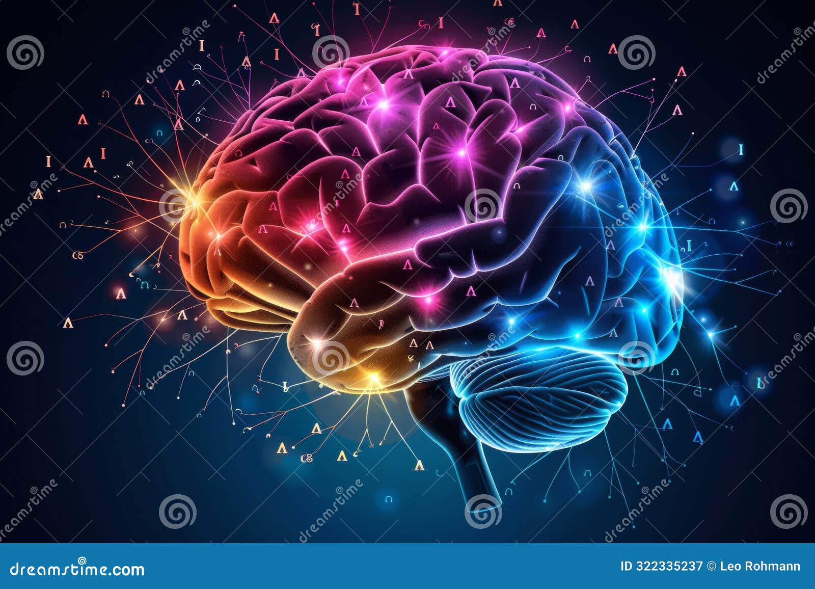 AI Brain Interface on Circuit Board, Futuristic Technology, Digital ...