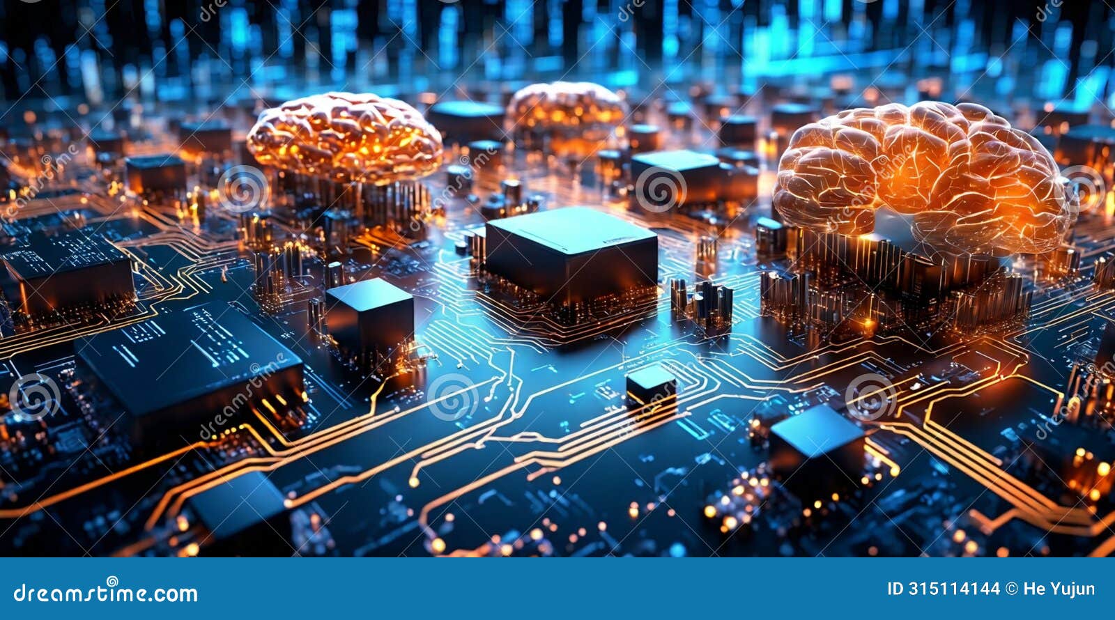 AI Brain is a Marvel of Modern Engineering, Stock Illustration ...