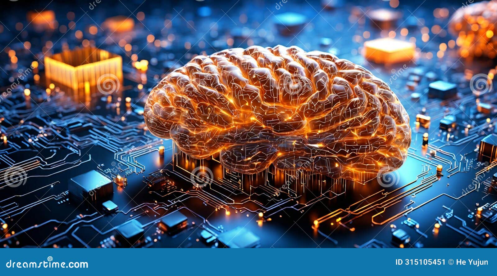 Neural Synthesis: AI As the Industry Cortex Stock Illustration ...