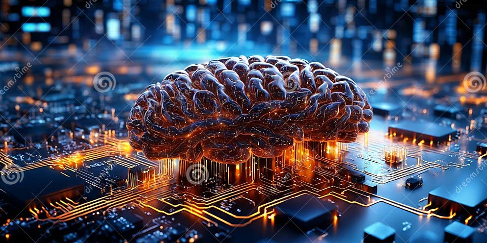 Neural Synthesis: AI As the Industry Cortex Stock Illustration ...