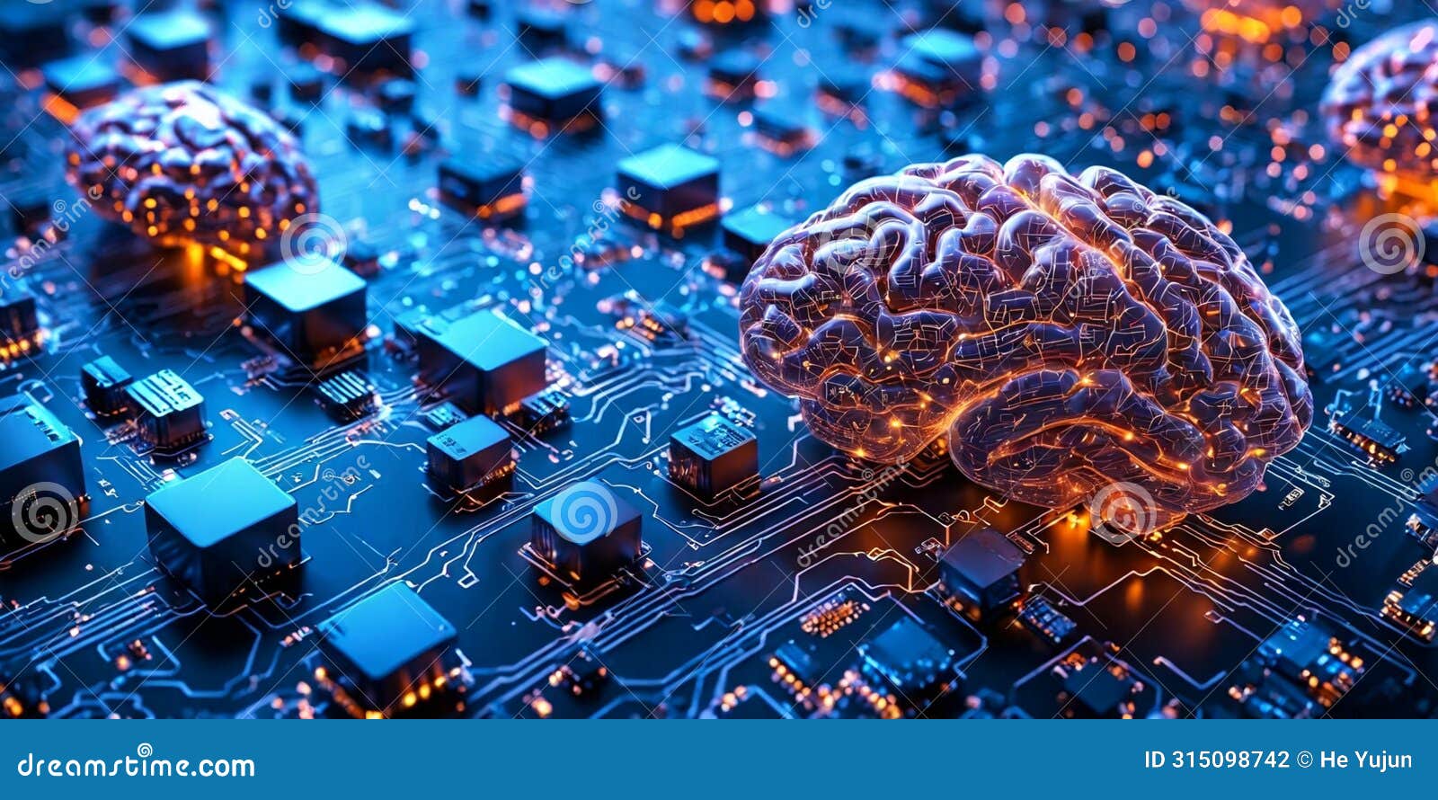 Neural Synthesis: AI As the Industry Cortex Stock Illustration ...