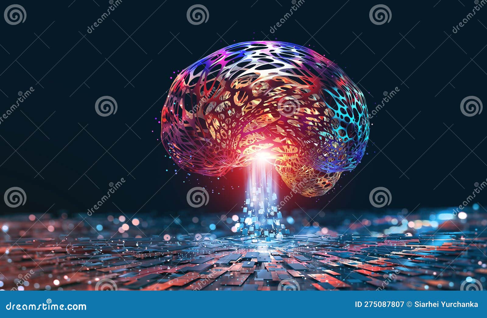 AI Brain, Mind, Artificial Intelligence 3D Illustration Stock ...