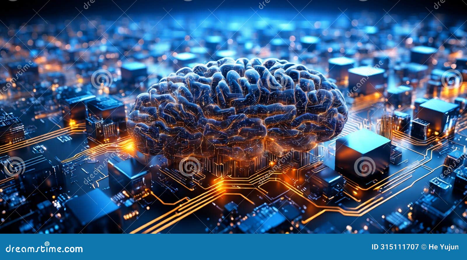 AI Brain is Modern Engineering Stock Illustration - Illustration of ...