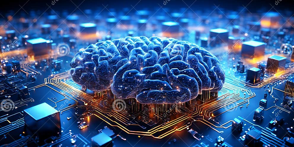 AI Brain Modern Engineering, Stock Illustration - Illustration of brain ...