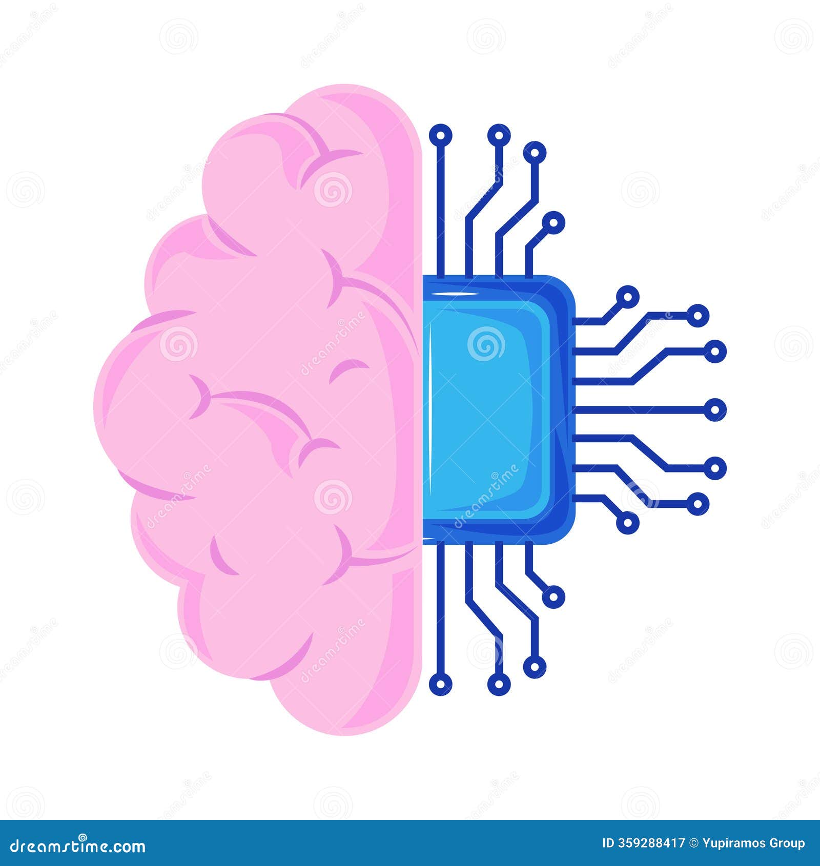 Brain Neural Network Hand Drawn Outline Doodle Icon. Cartoon Vector ...