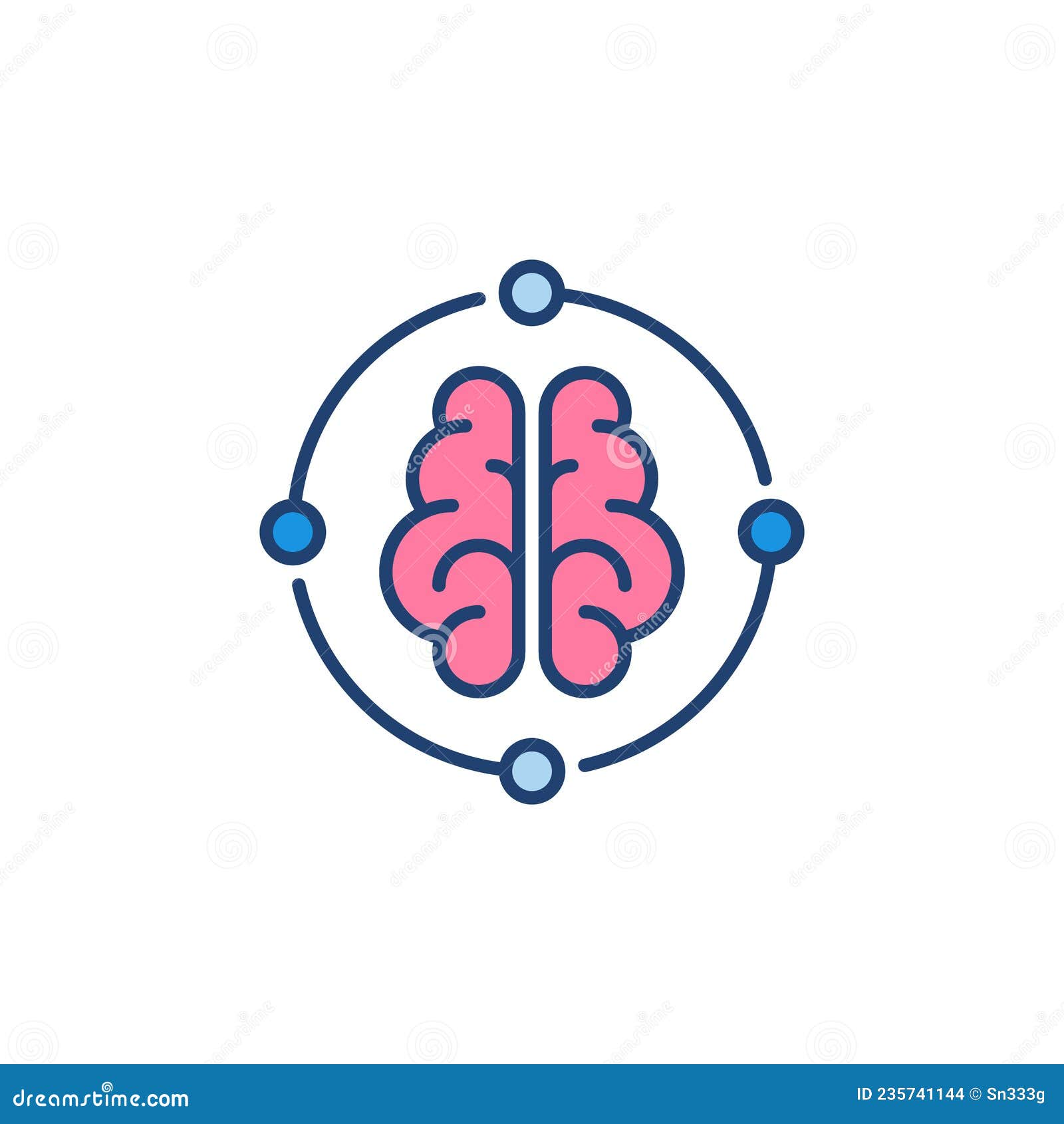 AI Brain Neural Network Vector Concept Round Colored Icon Stock Vector ...