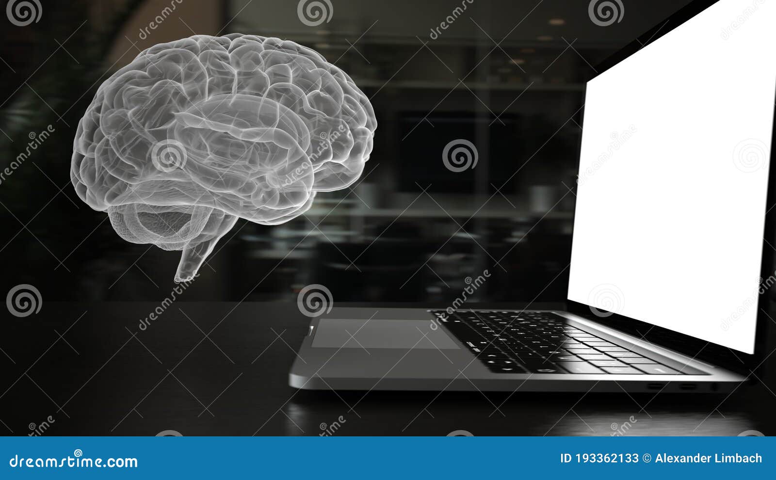 AI Brain Notebook stock illustration. Illustration of machine - 193362133