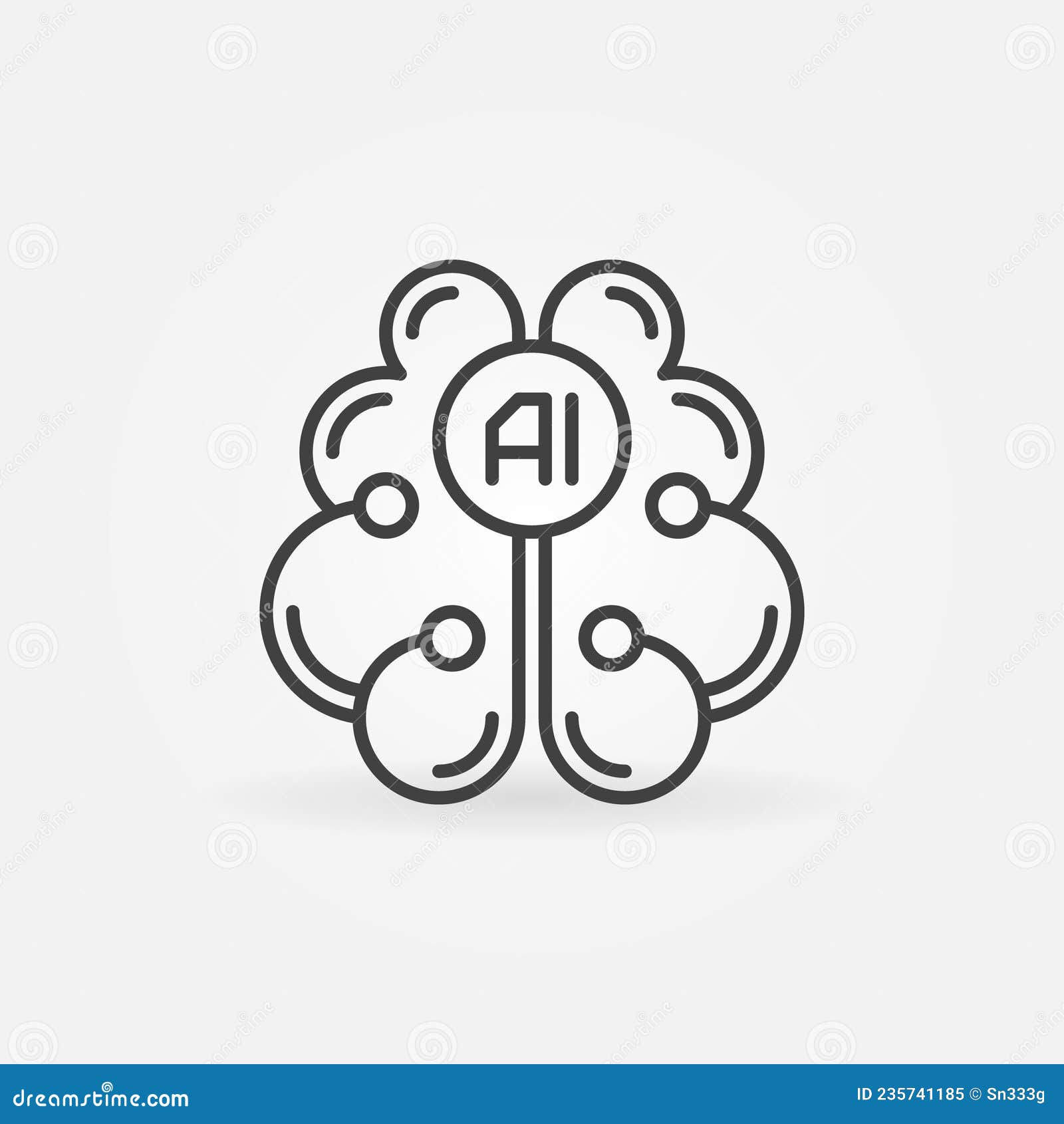 Ai Brain Thin Line Pictogram Vector Deep Learning Concept Symbool ...