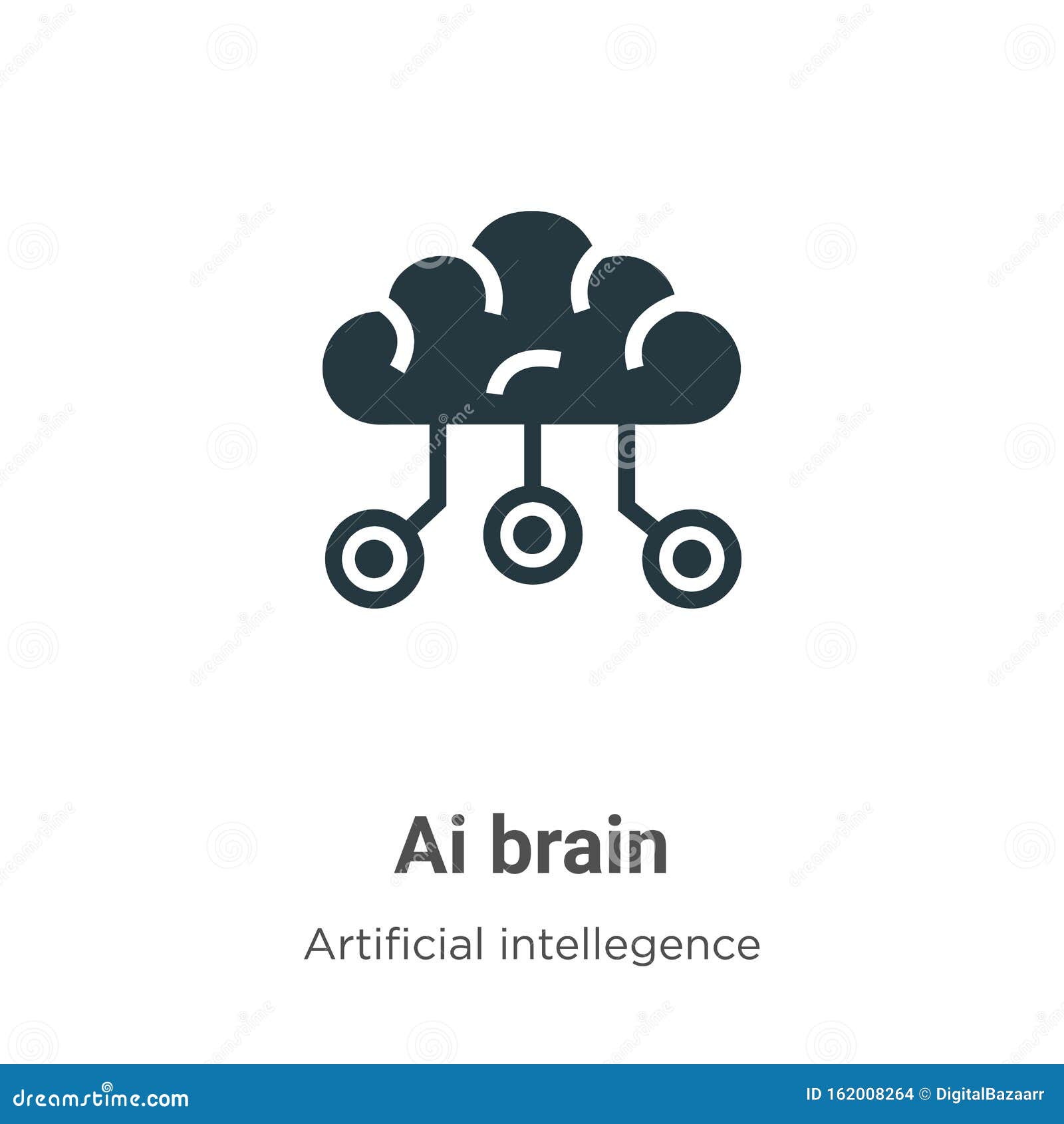 Ai Brain Vector Icon On White Background. Flat Vector Ai Brain Icon ...