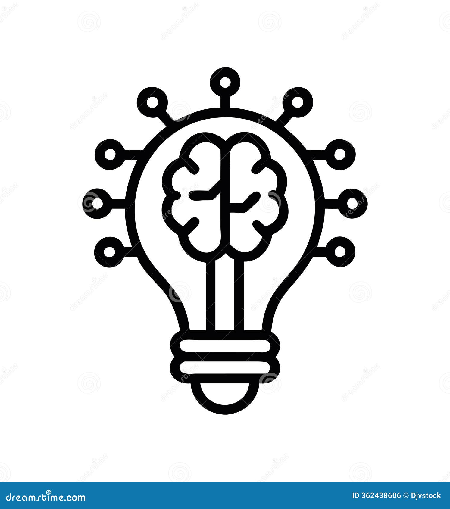 AI Bulb with Digital Circuit Icon Stock Illustration - Illustration of ...