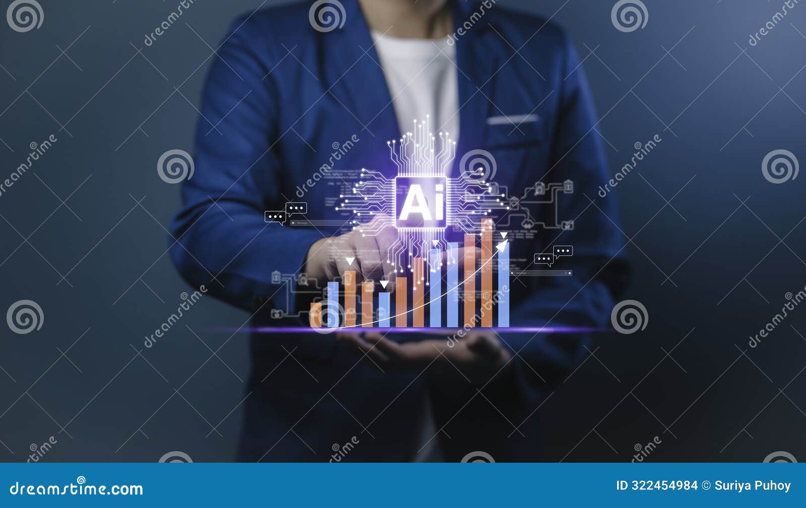 AI Business Document Featuring Artificial Intelligence with a Graph and ...