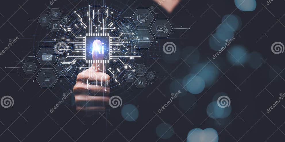 AI ,Businessman Showing Concept, Connection, Innovation Development and ...