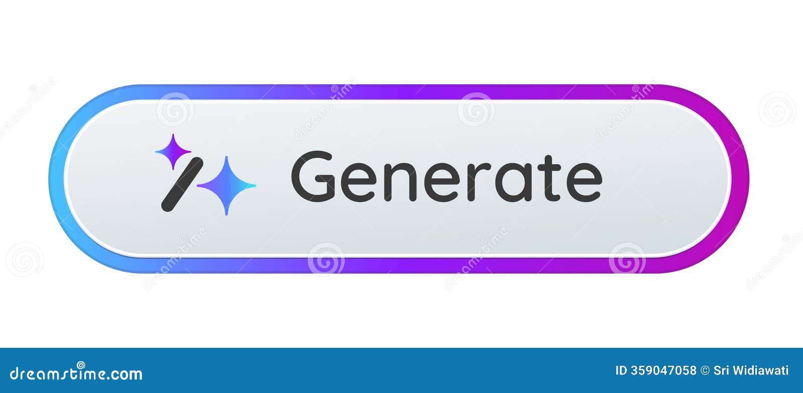 Ai Button Generate Design Click To Generative Ai Artificial Intelligence User Interface Rounded