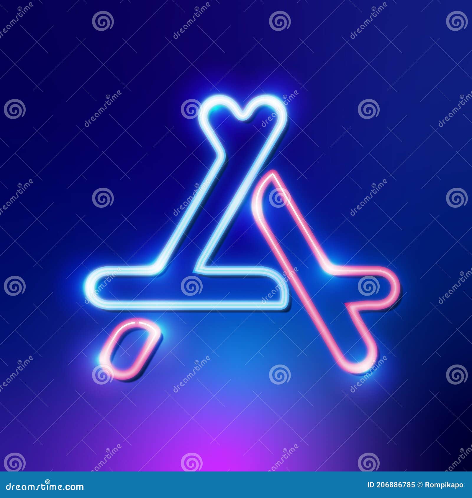 NEON Light Apple Store Editorial Icon Vector Illustration Stock Vector ...