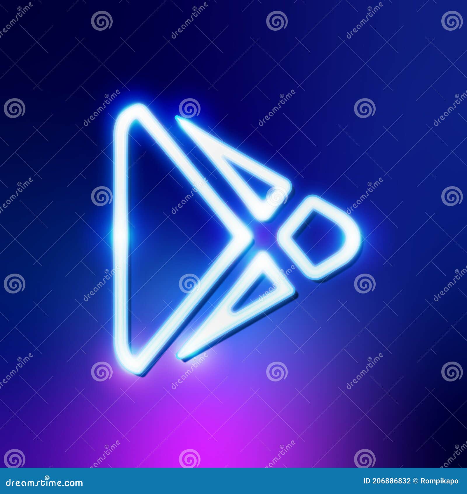 NEON Light Google Play Store Editorial Social Media Icon Editorial ...