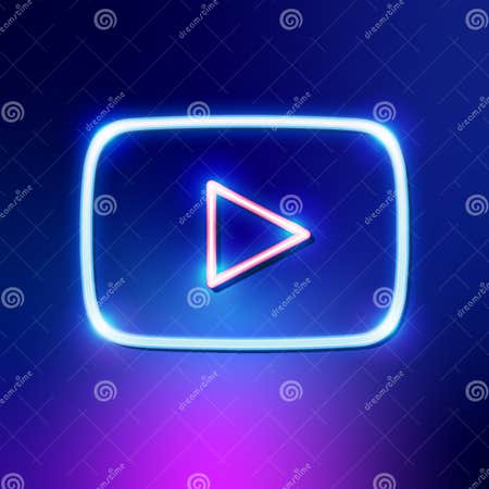 NEON Light YouTube Editorial Socialmedia Vector Icon Editorial Stock ...