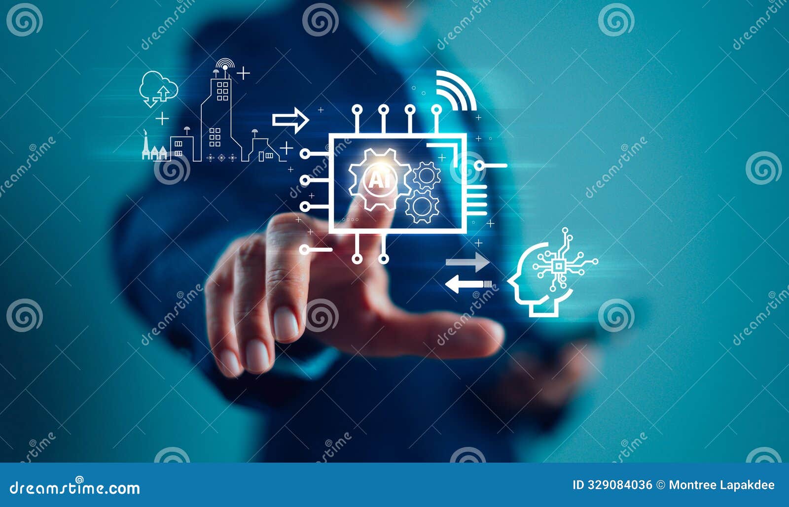 Chat GPT Chat With AI Artificial Intelligence. Businessman Using ...