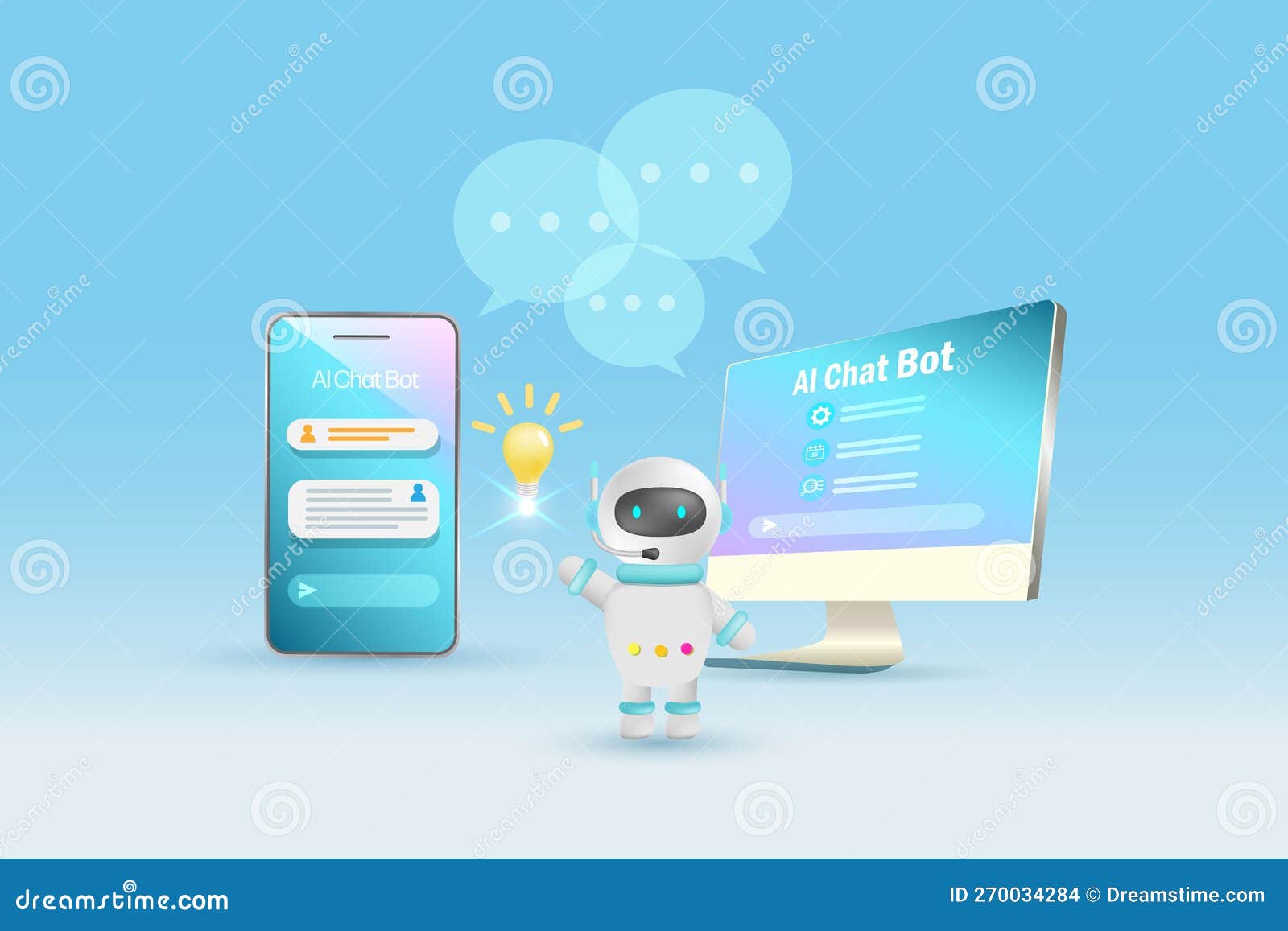 Ai Chat Bot On Computer Generate Smart Solution Answer To User Artificial Intelligence Robot