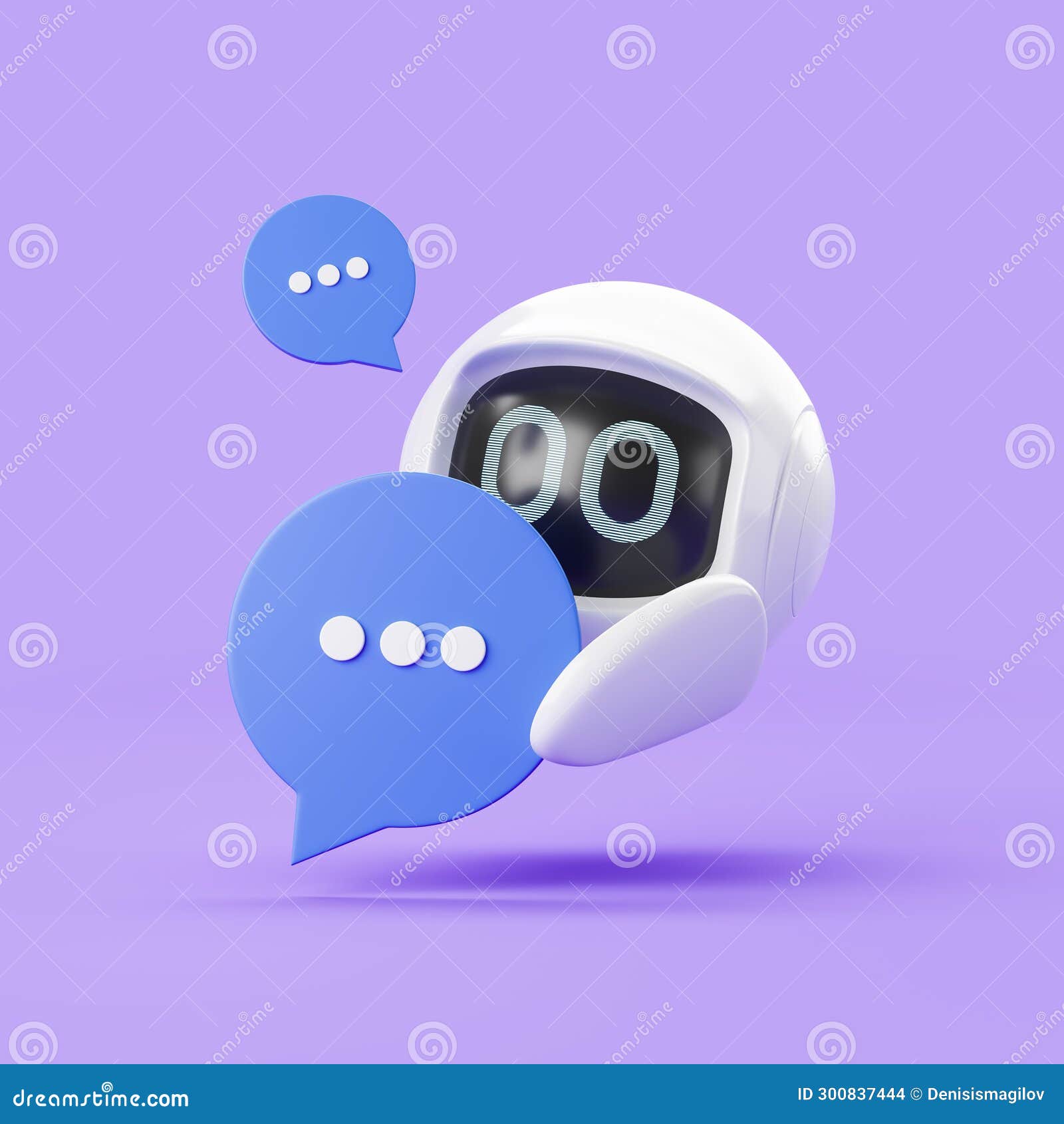 AI Chat Bot Holding Speech Bubble Stock Illustration - Illustration of ...
