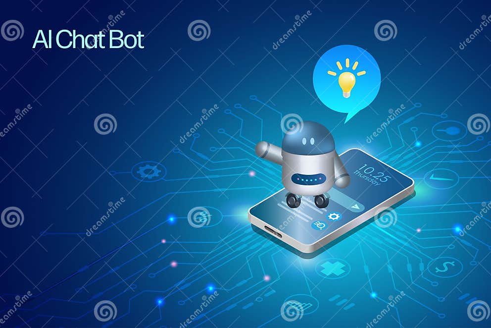 Ai Chat Bot on Smartphone Answer Questions with Smart Solution Idea ...
