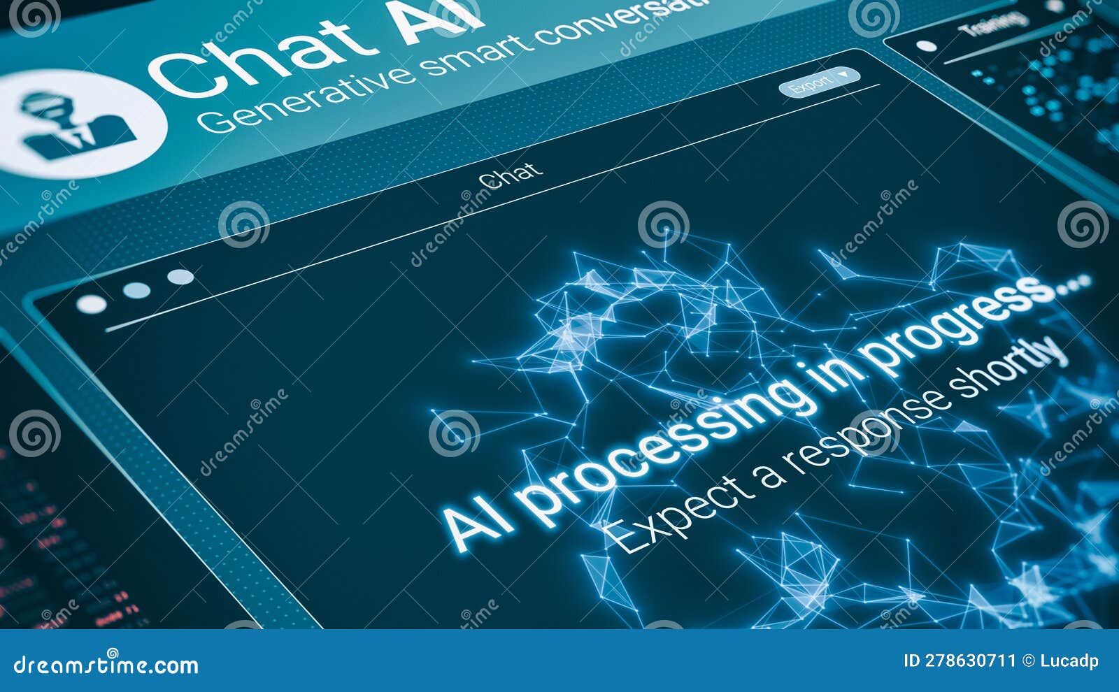 Ai chat user interface stock illustration. Illustration of interaction ...