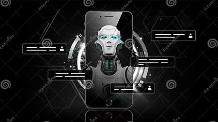 AI Chatbot, Artificial Intelligence Robot and Chat Dialog Box on ...