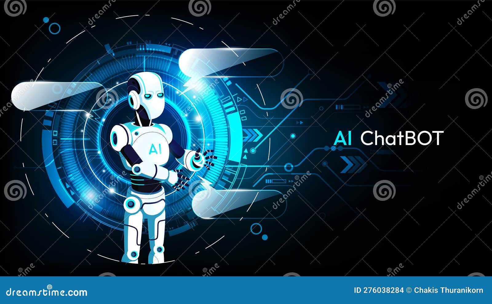 AI Chatbot, Artificial Intelligence Robot and Chat Dialog Box on ...