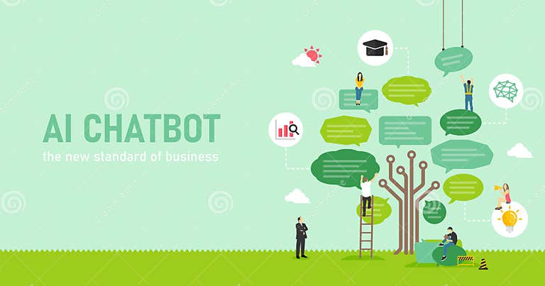 AI Chatbot , AI Chat Apps Vector Banner Illustration Stock Vector ...
