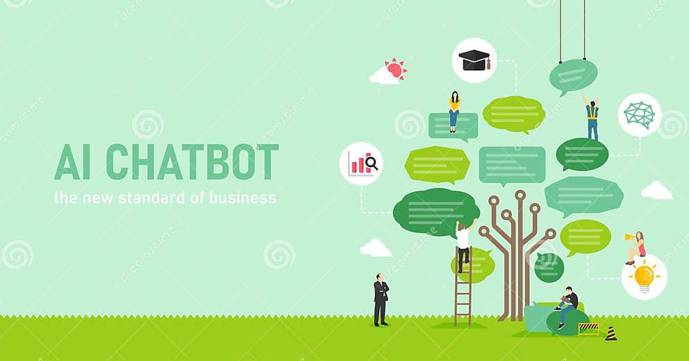 AI Chatbot , AI Chat Apps Vector Banner Illustration Stock Vector ...