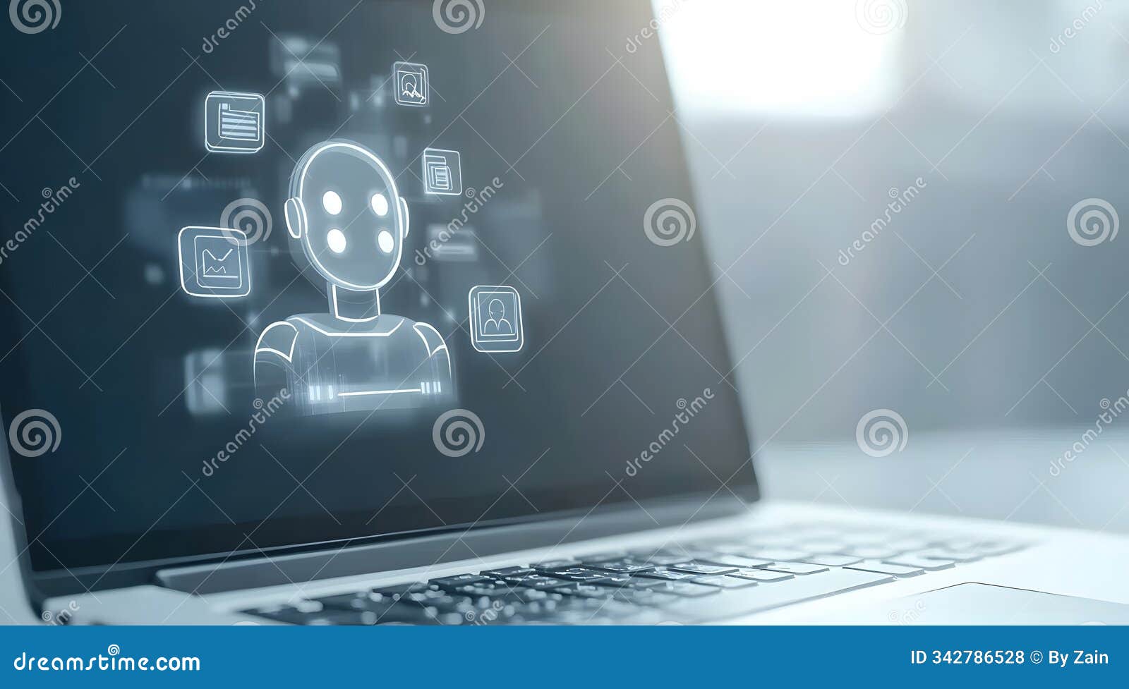 AI Chatbot Interface on Laptop Screen Artificial Intelligence and ...