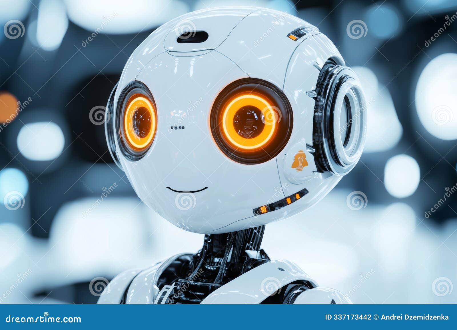 AI Chatbot Interface with Sleek Robot Character and Speech Bubbles on a ...